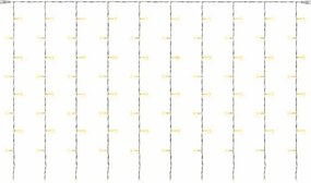 Hobby Line LED světelný závěs do okna, 200 × 100 cm, teple bílá, 100 diod, čirý kabel, IP20 do interiéru, prodlužovací