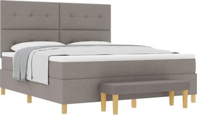 Postel s boxspringem s čelo Taupe 200 x 180 cm textil 3344321
