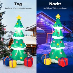 Costway 180 cm Nafukovací vánoční stromeček s dárkovou krabičkou LED vánoční