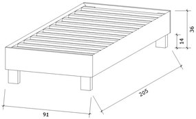 Gazel Enna dřevěná postel 90 včetně roštu
