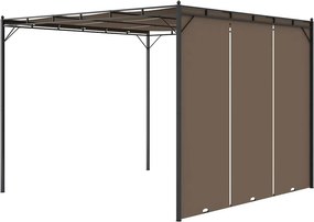 Zahradní altán s bočním závěsem 3 x 3 x 2,25 m taupe 312263