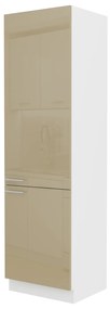 Potravinová kuchyňská skříňka Lavera 60 DK 210 2F (bílá + lesk cappucino). 1032393