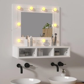 Zrcadlová skříňka s LED bílá s vysokým leskem 60 x 31,5 x 62 cm - Default Title