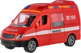 Auto hasičské 12 cm červené / Plast / Na setrvačník