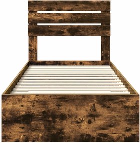 Rám postele s čelo Kouřový dub 90 x 190 cm Kompozitní dřevo 3411695