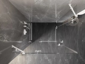 Mexen Lunar Duo, výklopný sprchový kout 95 x 80 cm, 8mm čiré sklo, bílý profil, 834-095L-080P-20-00