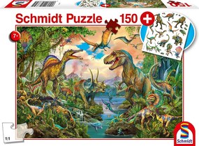 Puzzle schmidt puzzle dinosauři 150 dílků + dárek (tetovačky)