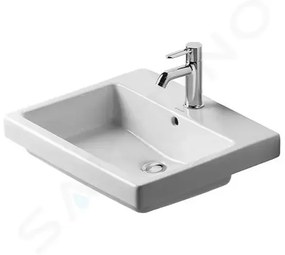 DURAVIT - Vero Umyvadlo zápustné 550x465x180 mm, s 1 otvorem pro baterii, s WonderGliss, alpská bílá (03155500001)