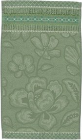 Pip Studio ručníky z bavlněného froté Jasmine Jacquard, zelený (Luxusní ručníky z bavlněného froté v designu Jasmine Jacquard v zelené barvě)