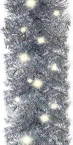 Vánoční girlanda s LED světýlky 20 m stříbrná 329206