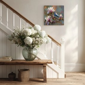 Tištěný obraz na plátně 32x32 cm Bluejay &amp; Blossom – Styler