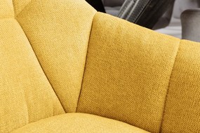 Designová otočná židle Vallerina hořčicová žlutá