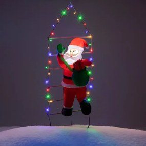Nafukovací Santa Claus na žebříku 150 cm s LED osvětlením