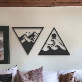 Příroda v trojúhelníku 5 - kovový obraz na zeď Velikost: 50cm, Barva: Black