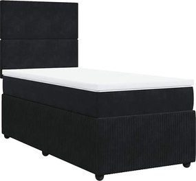 Box spring postel s matrací černá 90x190 cm samet 3292210