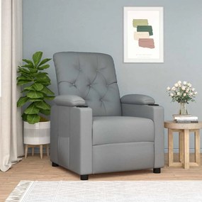 Polohovací křeslo světle šedé textil 339102