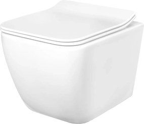 Rea Martin - závěsná WC mísa Rimless 51x37 s pomalu-padajícím sedátkem, bílá, REA-C8006