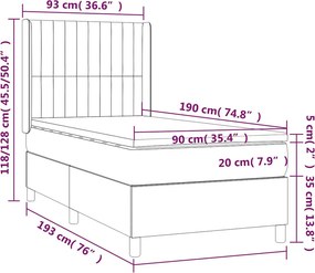 Box spring postel s matrací černá 90x190 cm textil 3132115