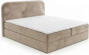 Čalouněná postel boxspring FORENA 140x200 cm béžová Matrace: Matrace Bonell pružinová