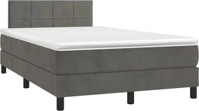 Box spring postel s matrací tmavě šedá 120 x 200 cm samet 3141294
