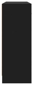 Příborník černý 91 x 28 x 75 cm kompozitní dřevo - Default Title