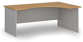 Ergonomický kancelářský pracovní stůl PRIMO GRAY, 1800 x 1200 mm, pravý, šedá/buk