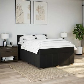 Box spring postel s matrací černá 140x200 cm textil 3287086