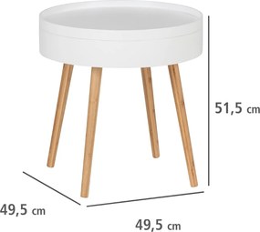Konferenční stolek FINJA, bambus, kulatý, bílý, Wenko