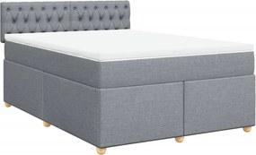 Box spring postel s matrací světle šedá 160 x 200 cm textil 3286738