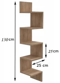 Tutumi Asymetrická čtvercová police bílá 25x25x130cm