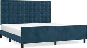 Rám postele bez matrace tmavě modrý 160x200 cm samet 3126011