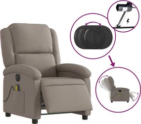 Elektrické masážní polohovací křeslo taupe textil 3204160