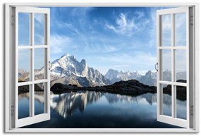 3D obraz okno na Lac Blanc Velikost (šířka x výška): 120x80 cm