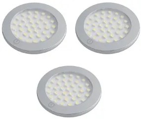 Casarredo LED svítidlo 3 ks CASTELLO 2,8 W stříbrné, barva světla studená bílá