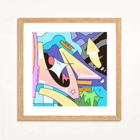 PAUSER | Mutant Syntax U Rám: Dubový, Velikost: 60 x 60 cm