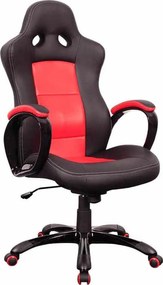 Nábytkáři ORFA Q-029 - kancelářská židle - koženka červená/černá (S) (K150-Z)