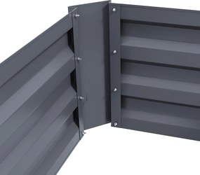 Outsunny Sada 2 čtvercových vyvýšených záhonů 100L x 50W x 30H cm - Šedá vlnitá ocel | Aosom