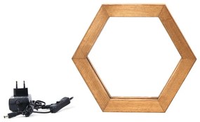 Stolní LED lampa Hexagon hnědá