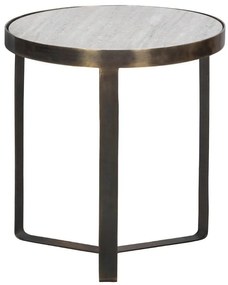 OnaDnes -20% Hoorns Bílý mramorový odkládací stolek Vines 38 cm