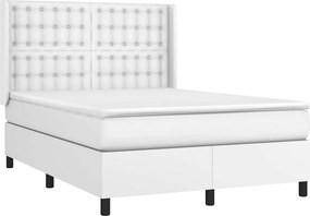 Box spring postel s matrací bílá 140x200 cm umělá kůže 3132502