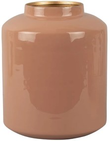 Present time Růžová kovová váza Stelios M 23 cm