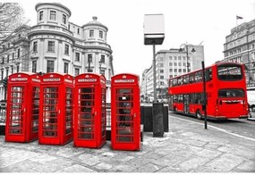 DIMEX | Vliesové fototapety na zeď Londýn MS-5-0020 | 375 x 250 cm| černobílá, červená