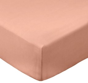 Napínací prostěradlo z bavlněného perkálu v terakotové barvě 90x190 cm Cotton Percale – Bianca