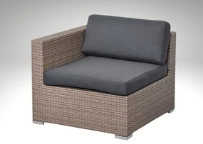 Zahradní set - sofa ALLEGRA pro 2 osoby, šedobéžový umělý ratan 166cm