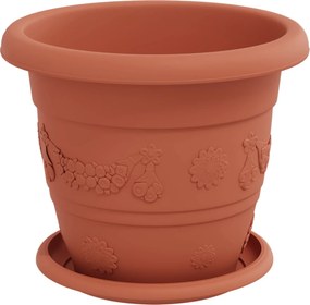 Květináče 24 ks Cihlově červená Ø 22 x 18 cm Plast 3403280