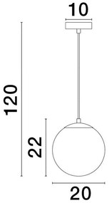 Nova Luce Závěsné svítidlo JIAN mosazný zlatý kov a bílé sklo s přechody E27 1x12W