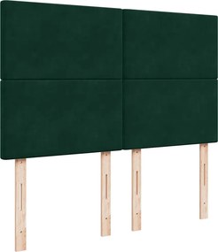 Box spring postel s matrací tmavě zelená 160x200 cm samet 3293251