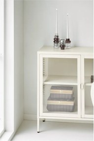 Krémová ocelová vitrína 140x85x40 cm Brisbane – House Nordic