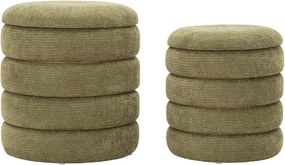Khaki taburety v sadě 2 ks Nordic Style – Mauro Ferretti