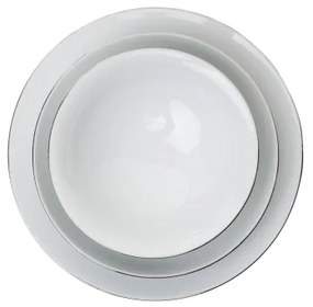 Jídelní sada 8 ks bílá/stříbrná/porcelán